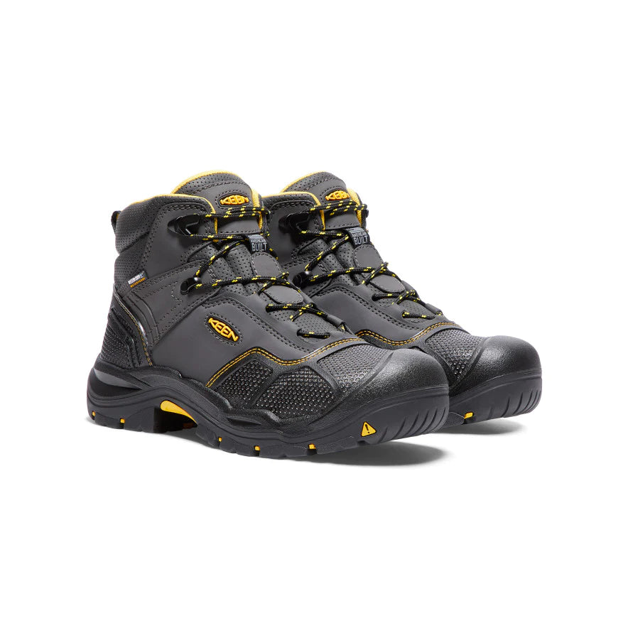 Keen Logandale Waterproof Steel Toe Raven/Black Work Boots Men’s ...