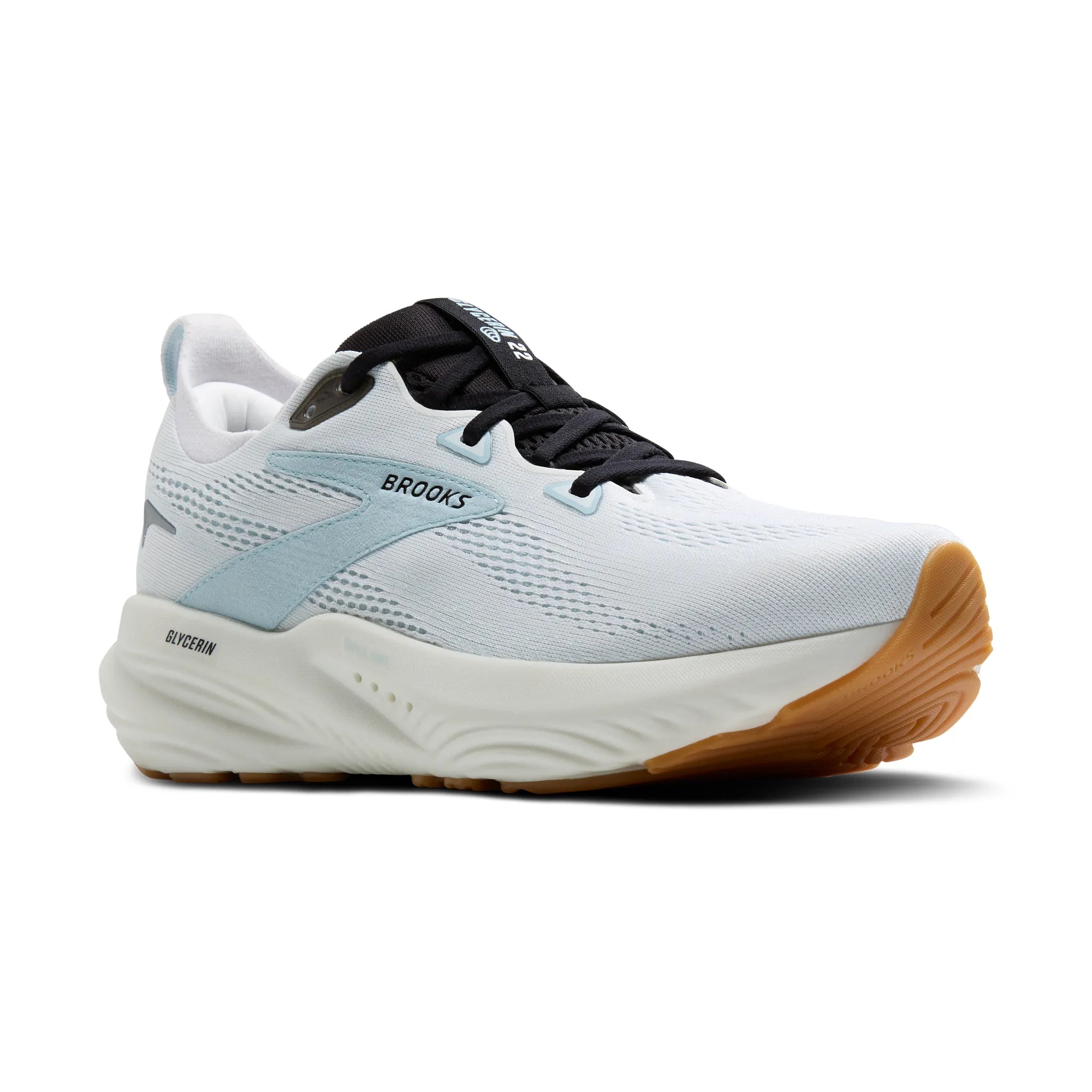 Brooks Glycerin 22 Bright White/Winter Sky/Black Men's – Brown's Shoe ...